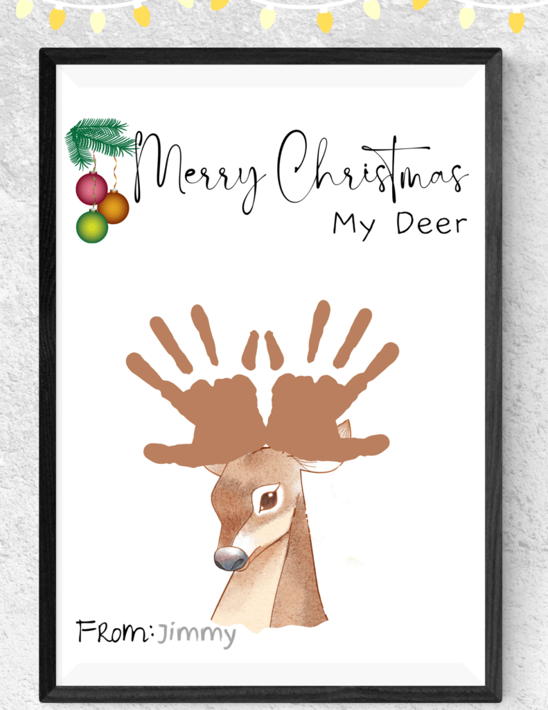 Winter Holiday Christmas Handprint Crafts Printout - Tumbino