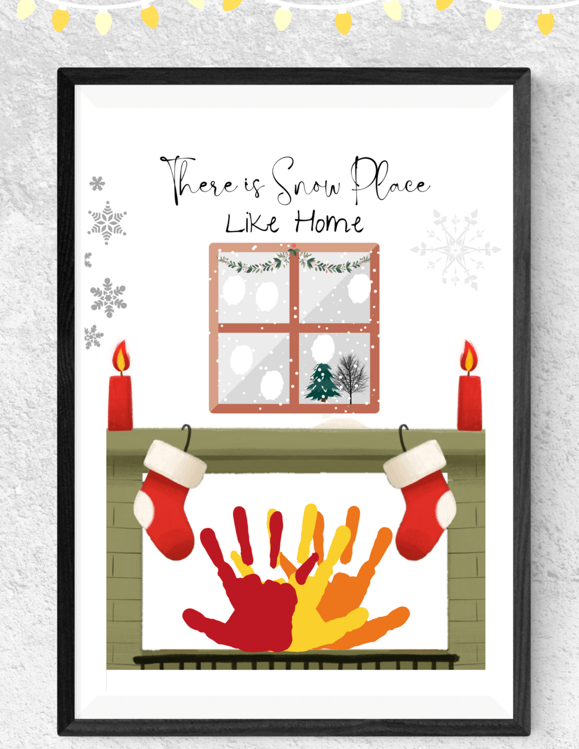 Winter Holiday Christmas Handprint Crafts Printout - Tumbino